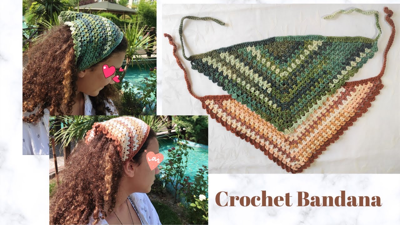 CROCHET BANDANA! SOO BEAUTIFUL! VERY EASY AND BEGINNER FRIENDLY PATTERN ...