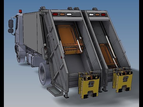 Hook Lift Rear Loader Split Body 60/40 - YouTube