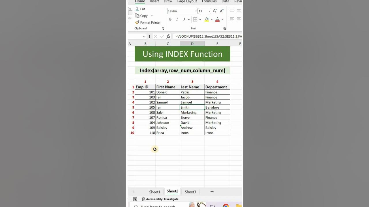 Using Index Function - YouTube