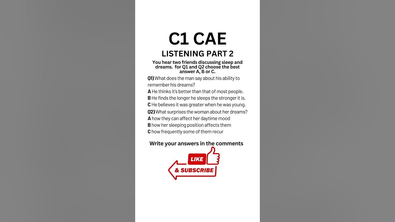 C1 Advanced (CAE) Listening Practice test - Part 1, multiple-choice ...