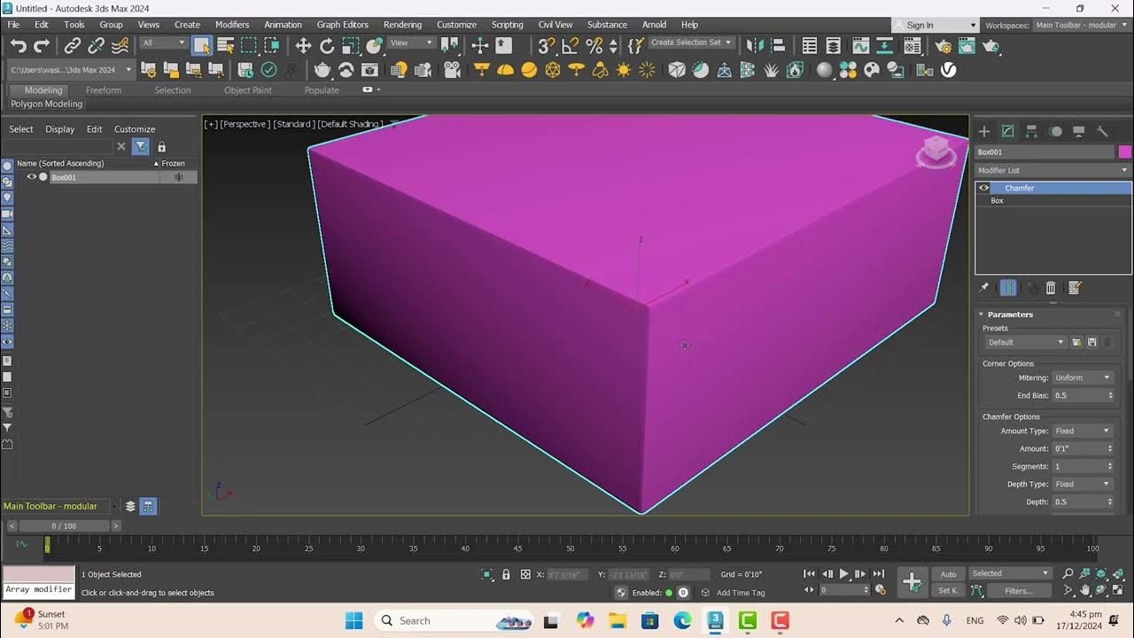 3dsmax tutorial-7 Chamfer Modifier - YouTube