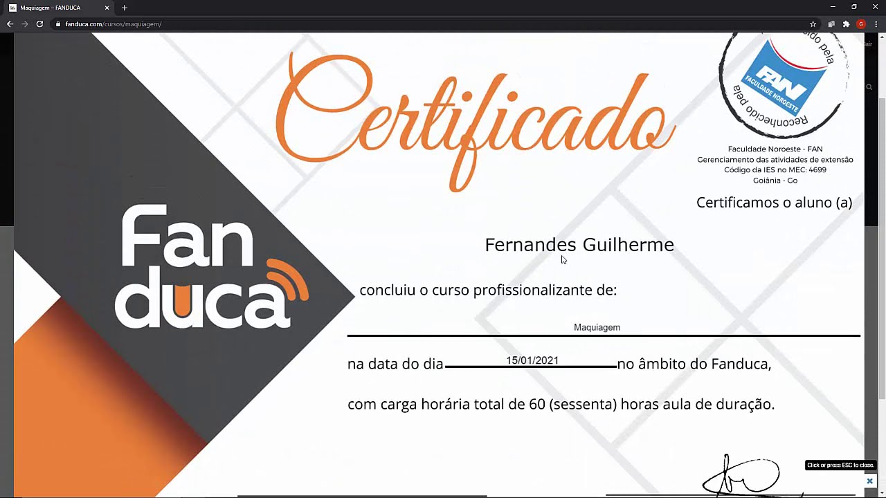 COMO EMITIR SEU CERTIFICADO NA PLATAFORMA FANDUCA - YouTube