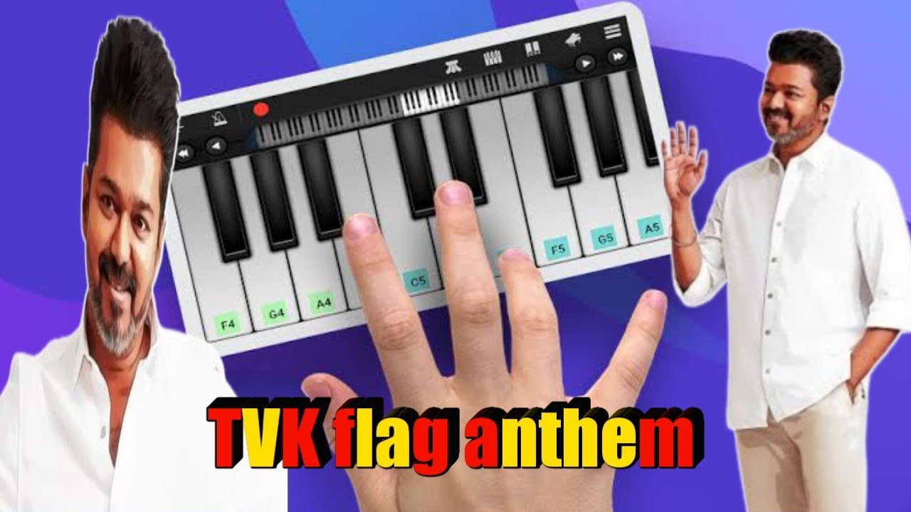 TVK flag anthem | Vijay | Thaman S | Piano notes | Keyboard notes ...