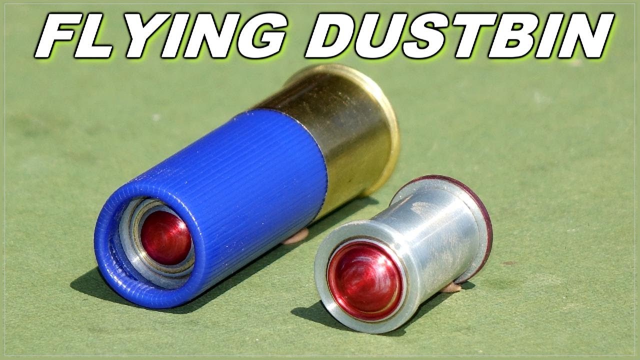 The FLYING DUSTBIN 🚪 Wild-flying 12ga Shotgun Round - YouTube
