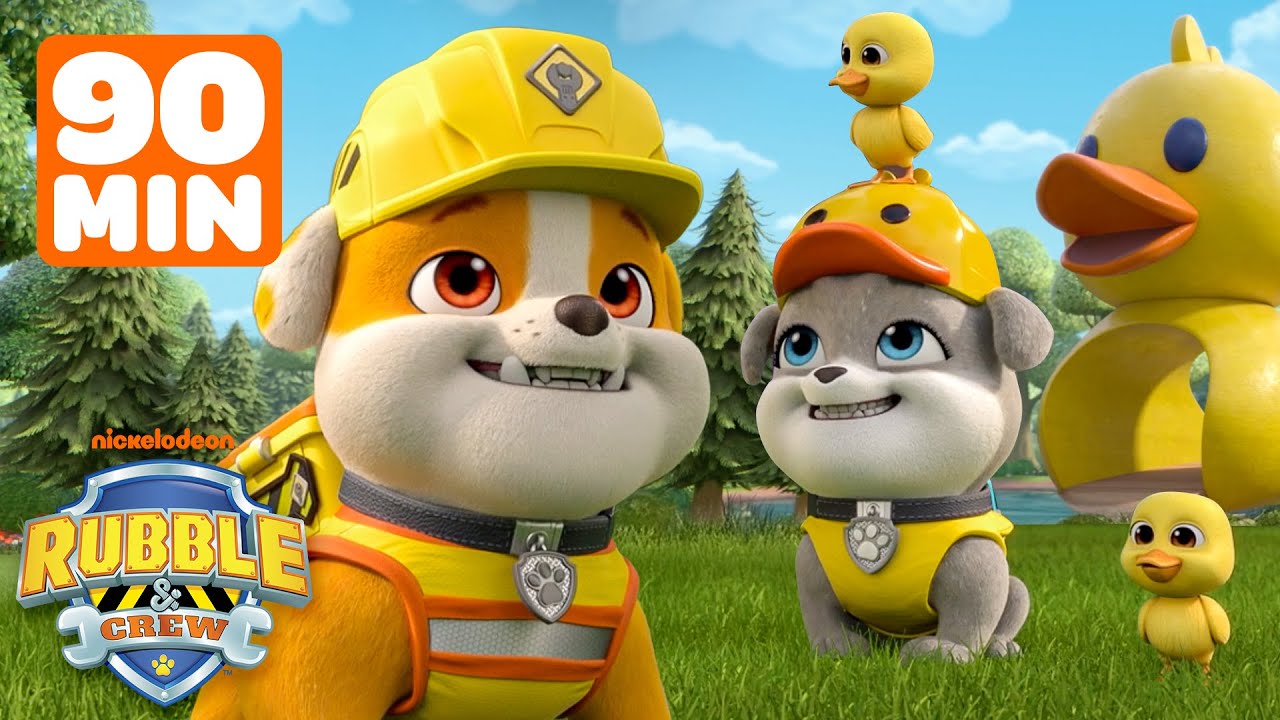 Rubble's Animal Rescues & Construction Builds! w/ Motor & Rocky | 90 ...