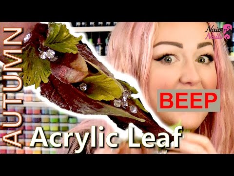 Crazy Autumn Nail Design - Leaf Shaped Acrylic Tutorial