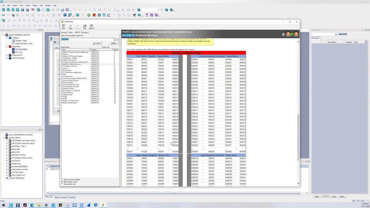 CIMON CICON PLC Software Modbus Slave TCP RTU - YouTube