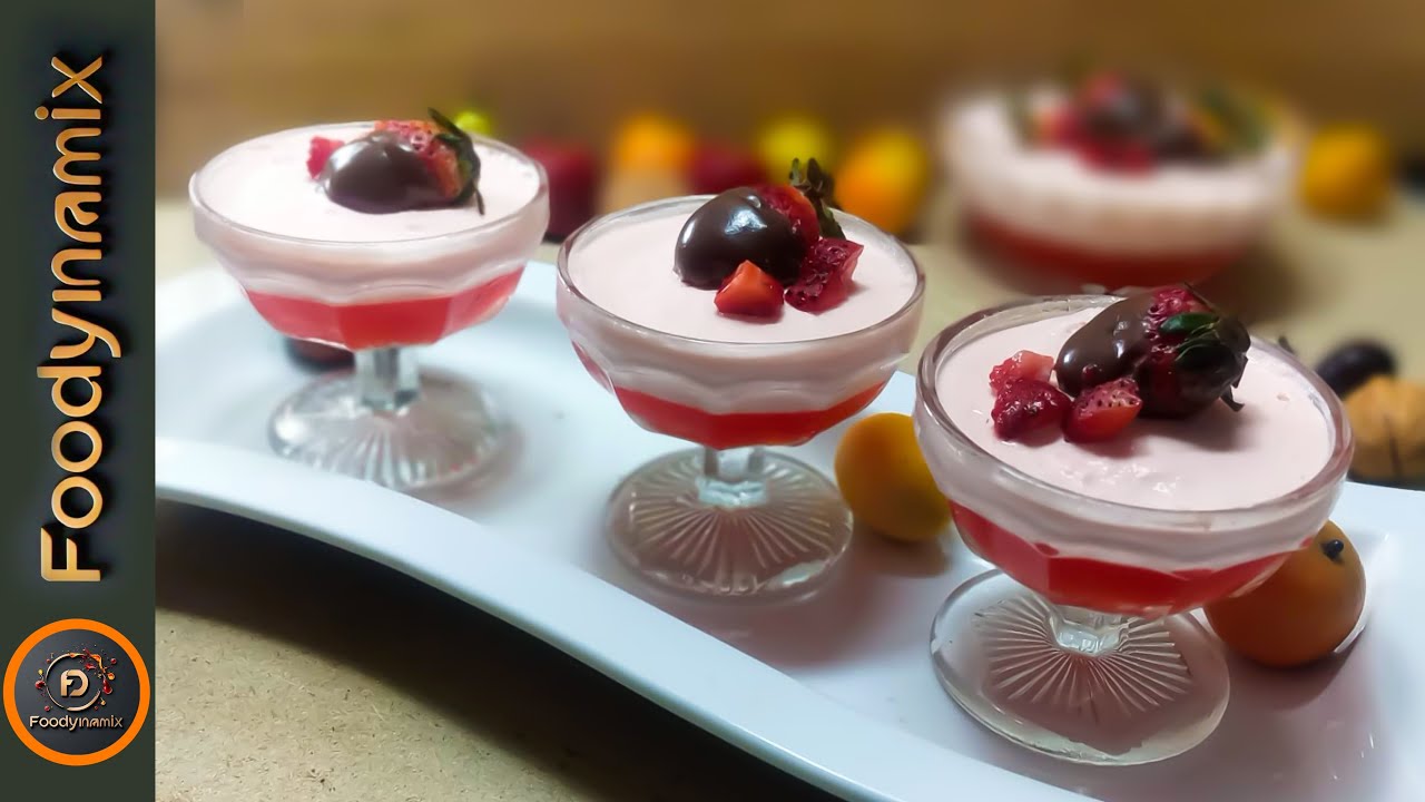 Only 2 Ingredients | Strawberry Jelly Mousse Recipe By FooDynamix - YouTube