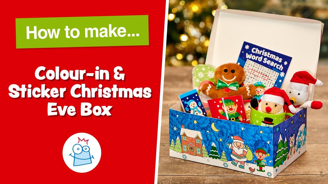 FN334 Colour In Sticker Christmas Eve Box - YouTube