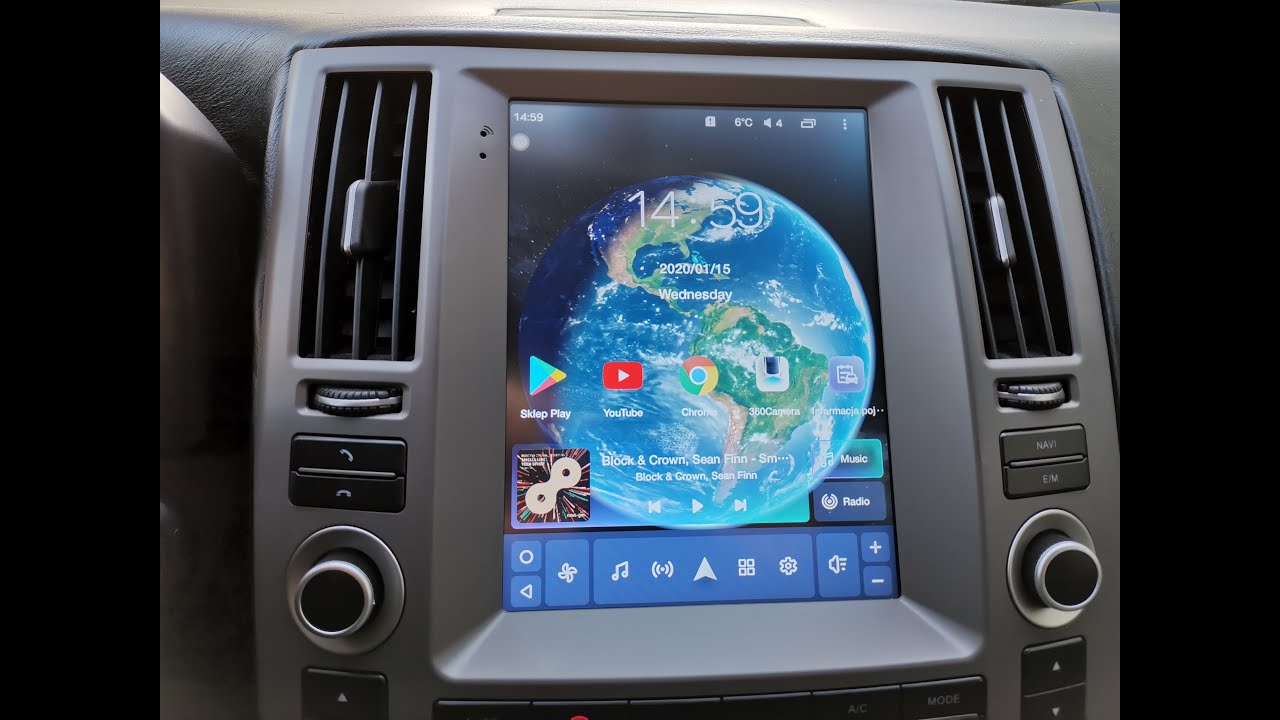 Tesla Screen 9.7" Android INFINITI FX35 1 gen Demo - YouTube