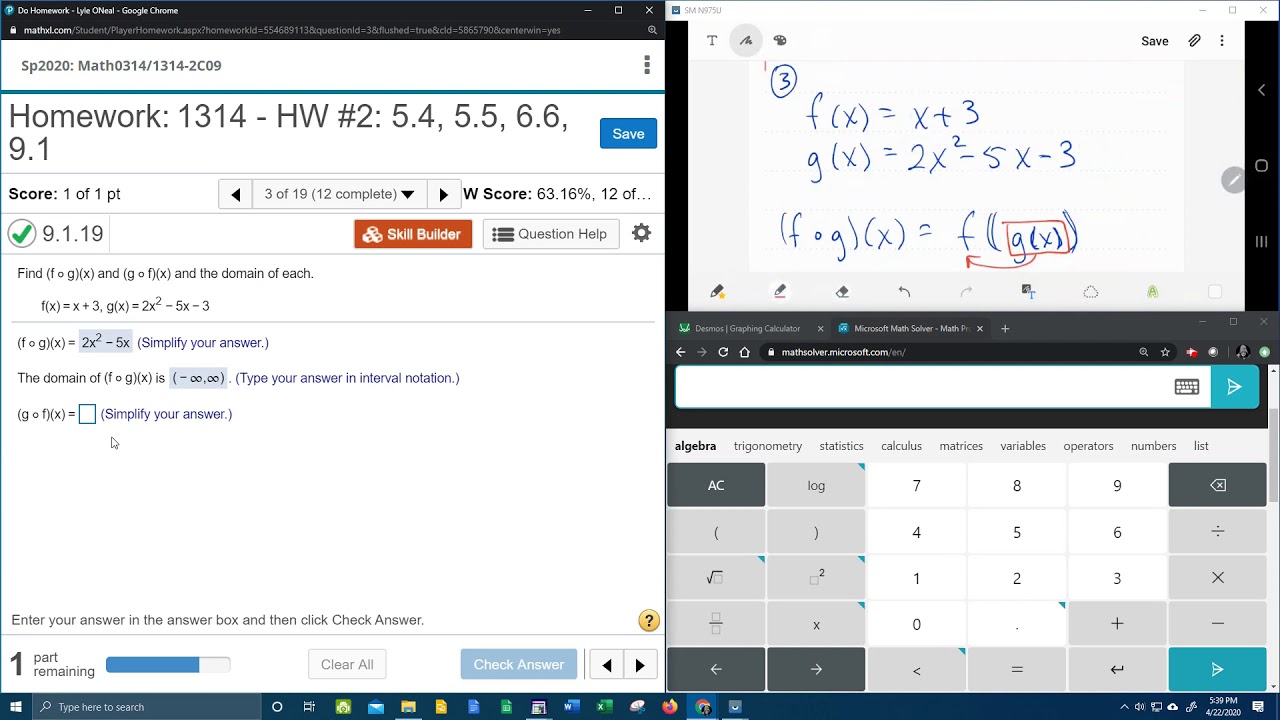 College Algebra - MyLab Math - HW#2: Question #3 - YouTube