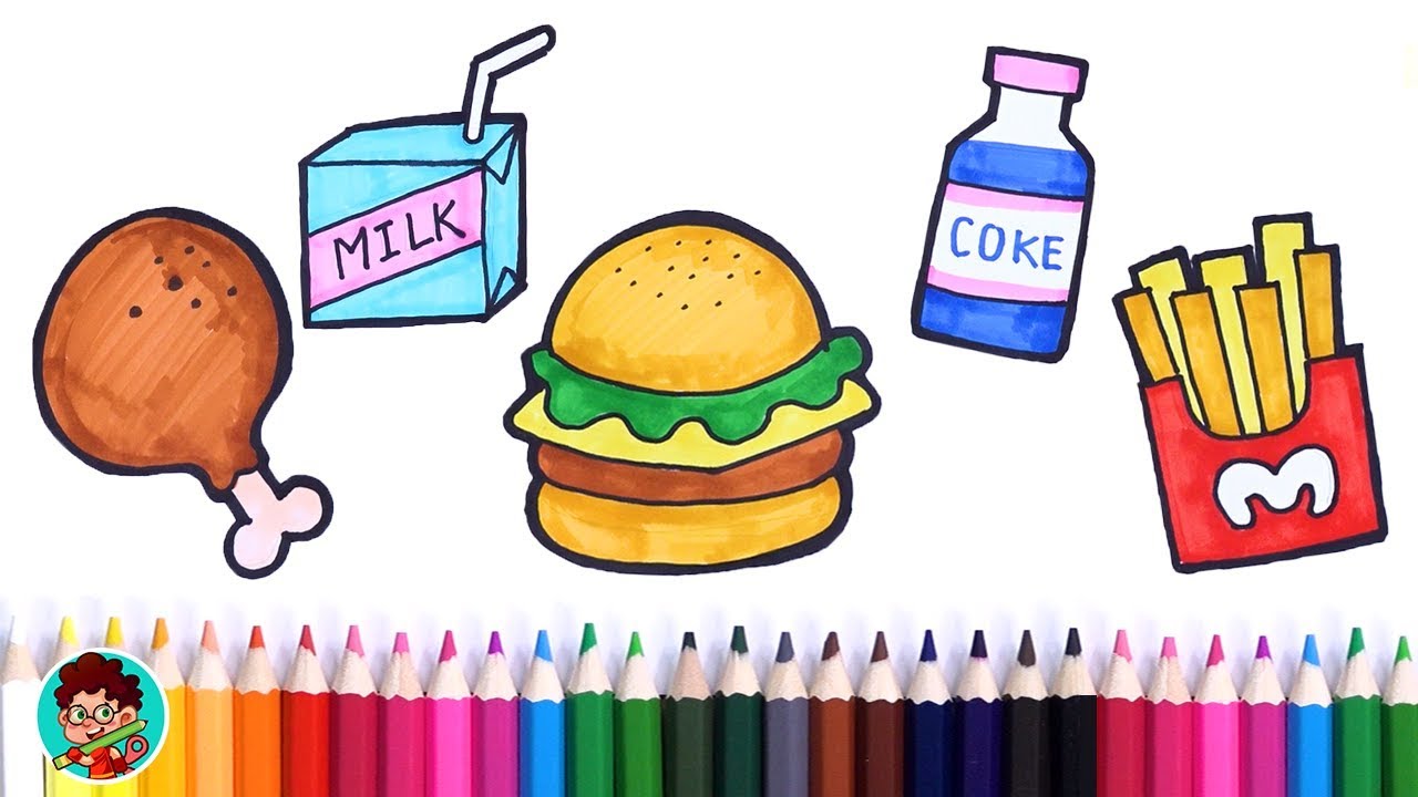 How to Draw Food - Simple Art Tutorial for Kids - YouTube
