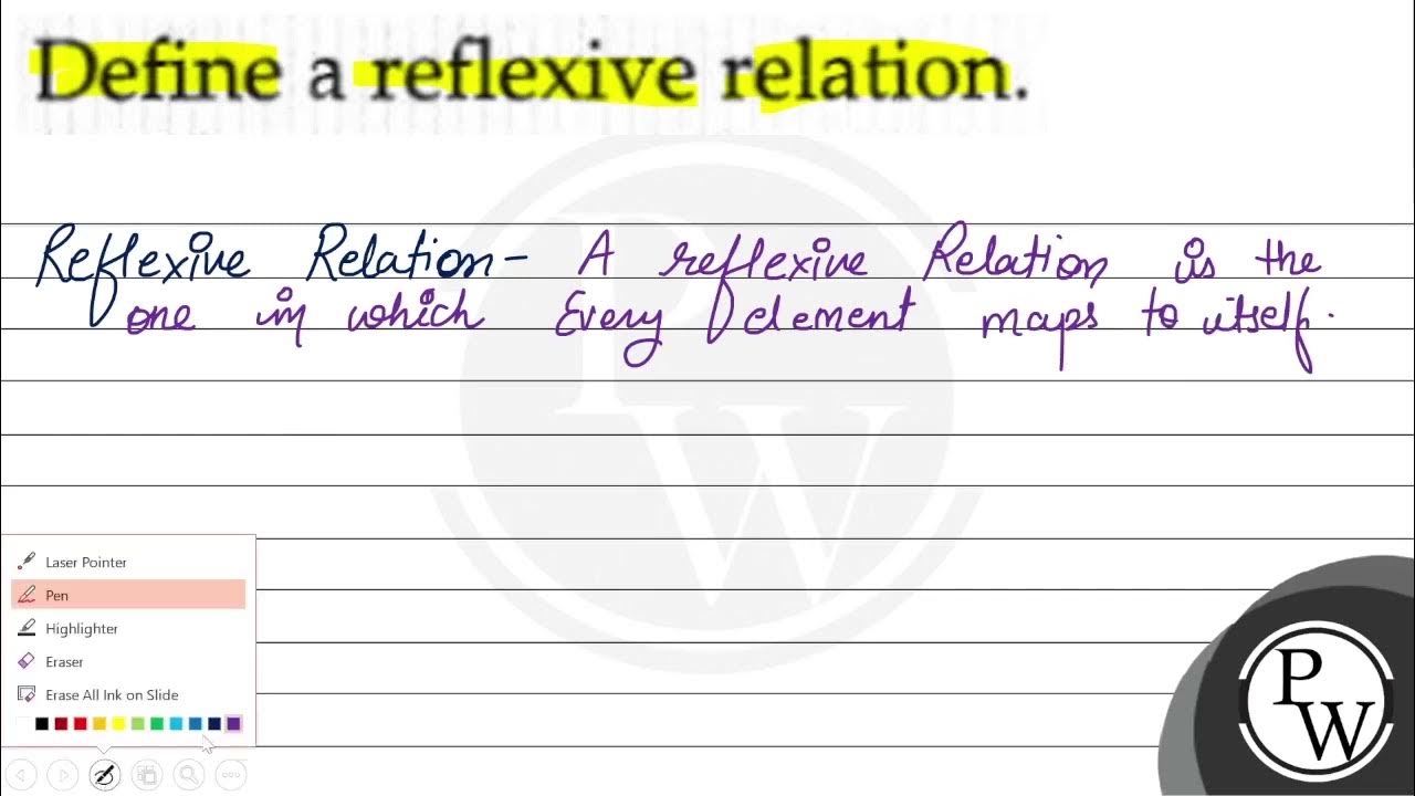 Define a reflexive relation. - YouTube