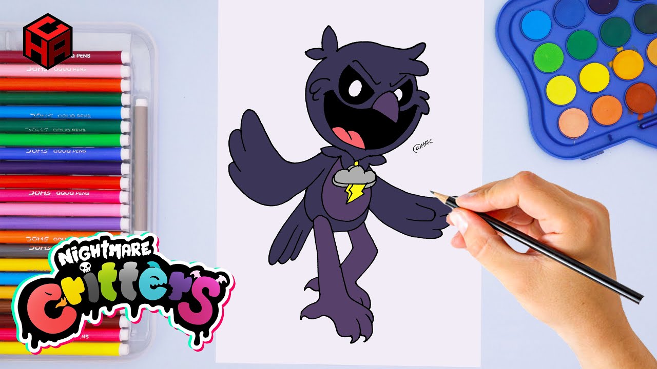 How to Draw Poe | Step by step | Poppy Playtime Chapter 4 | Nightmare ...