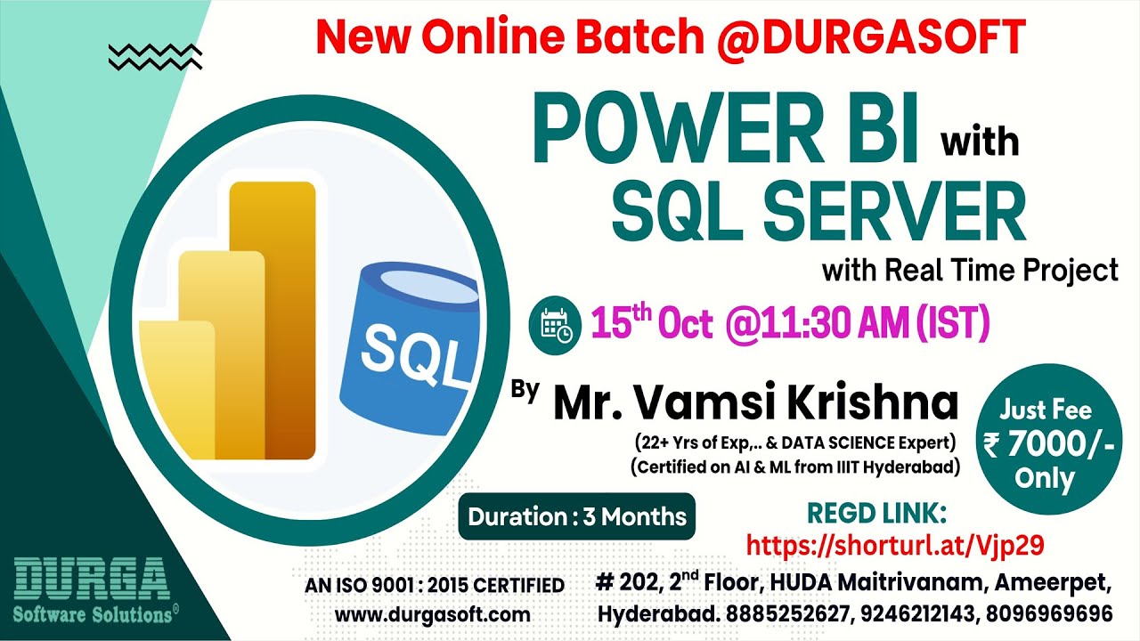 POWER BI with SQL SERVER Online Training @ DURGASOFT - YouTube