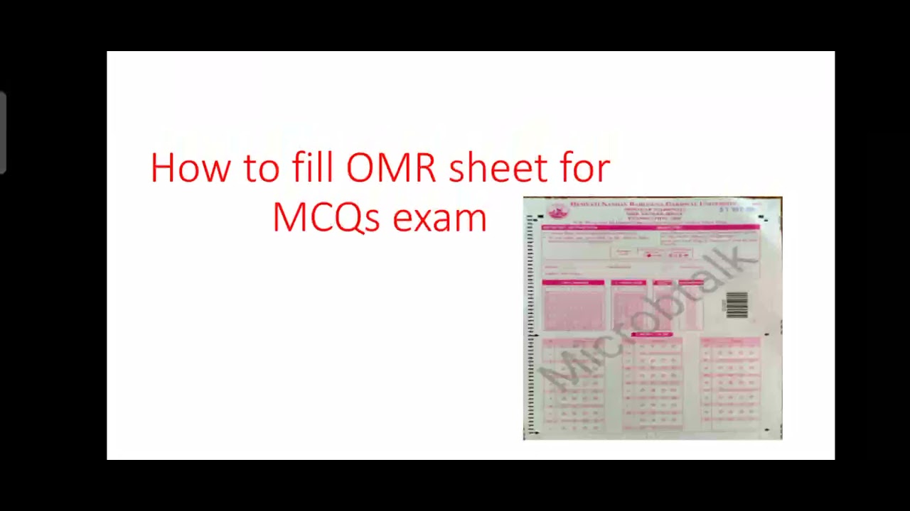 How to fill OMR sheet for mcqs exam of BSc.| MSc.| M.A | B.A. | B.Com ...