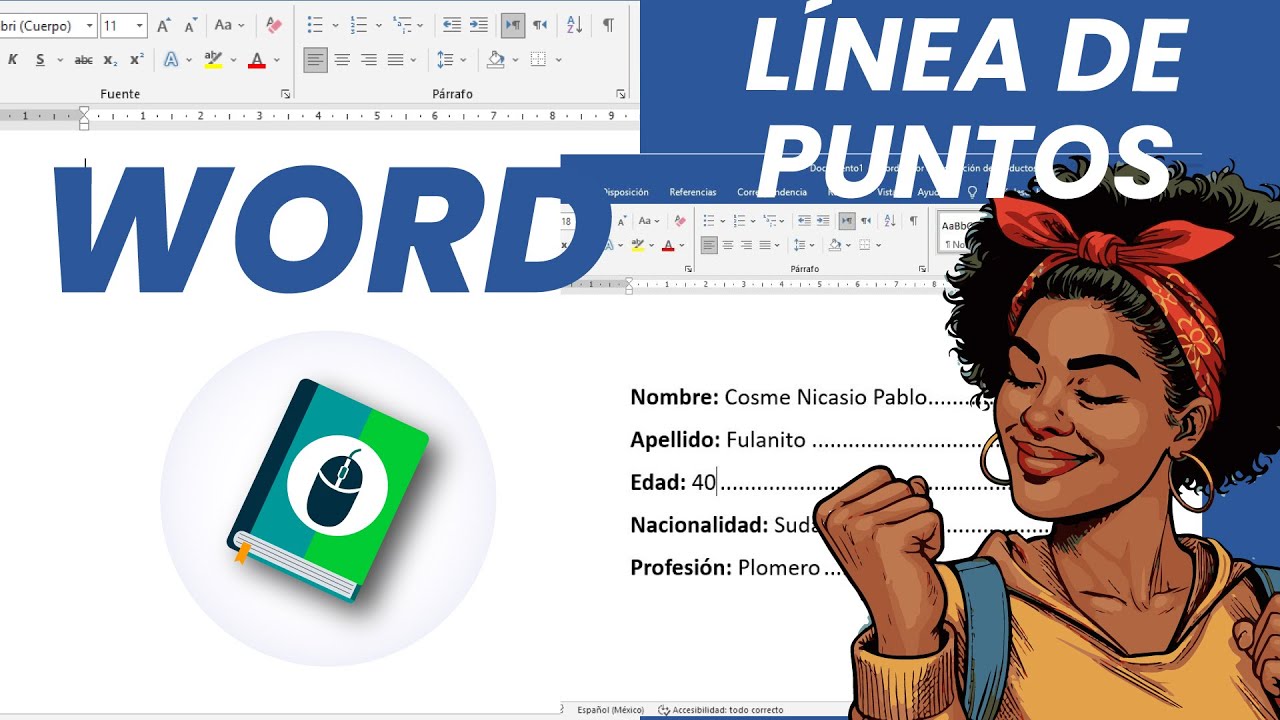WORD: ¿Cómo rellenar con una linea de puntos en Word? - YouTube