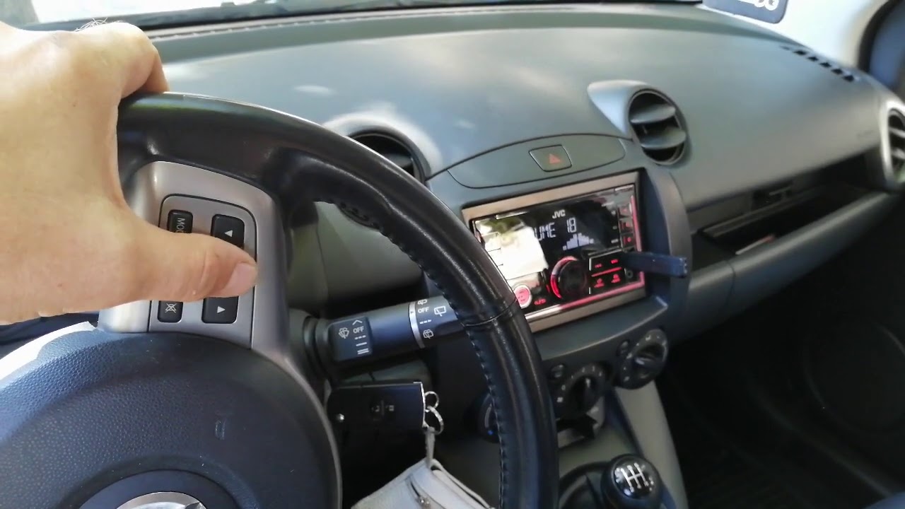 Mazda 2 with JVC head unit and steering wheel control adapter MC7-RF5v4 ...