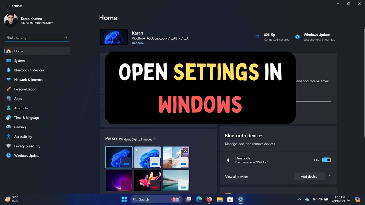 How to Open Settings in Windows 11 - YouTube