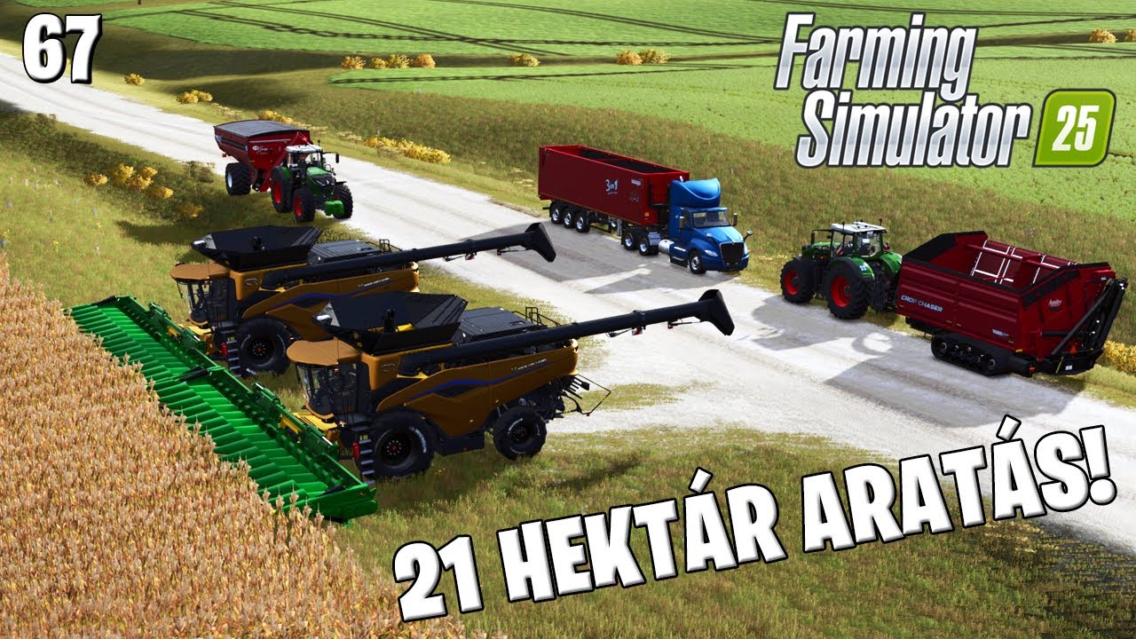 FARMING SIMULATOR 25 LIVE #67 - 21 hektár kukorica betakarítása! 🌽🚜 ...