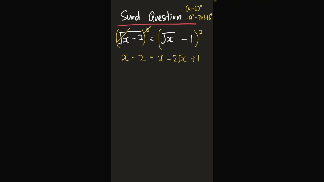 Surd questions practice - YouTube
