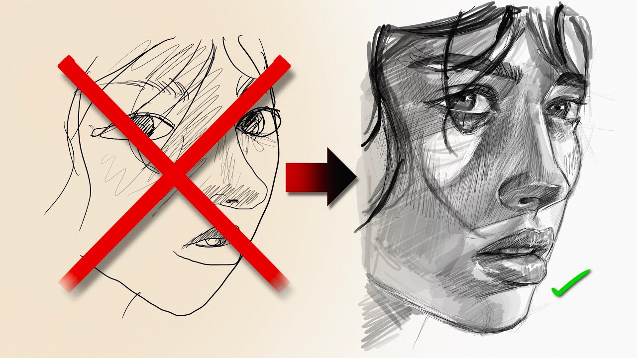 Sketching Faces in 3 Steps | Procreate Tutorial - YouTube