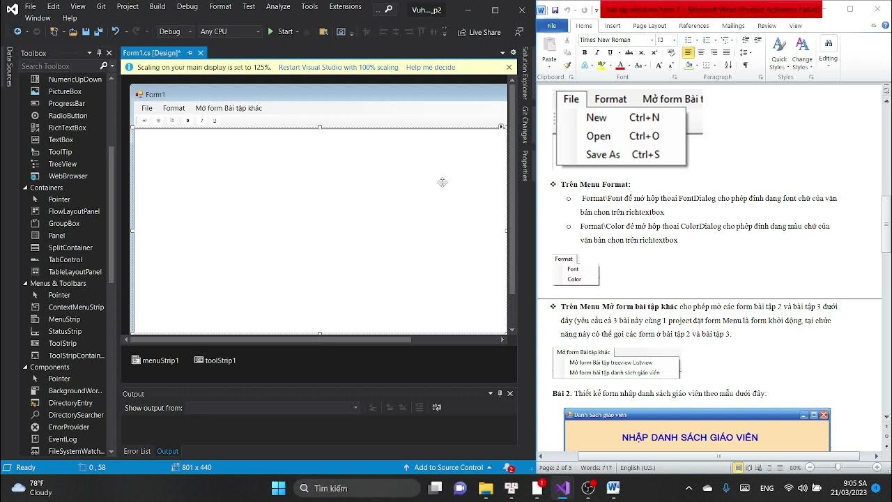 Form MENU C# Winform - YouTube