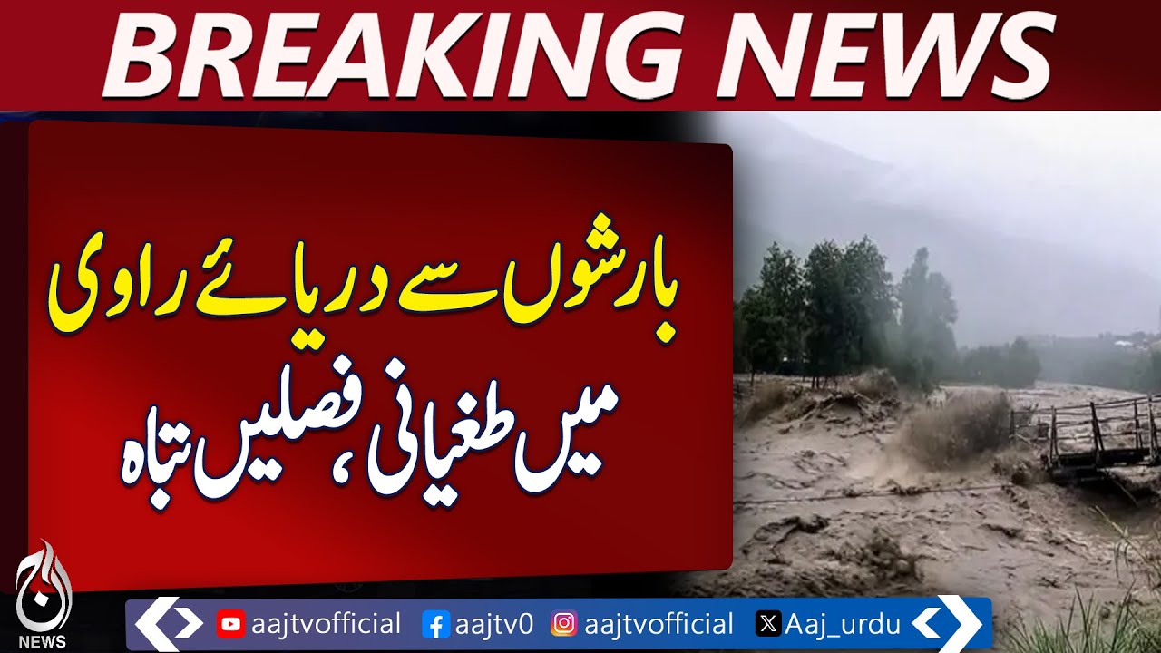Ravi River Water Level Rises, Crops Destroyed at Kamalia - Aaj News ...