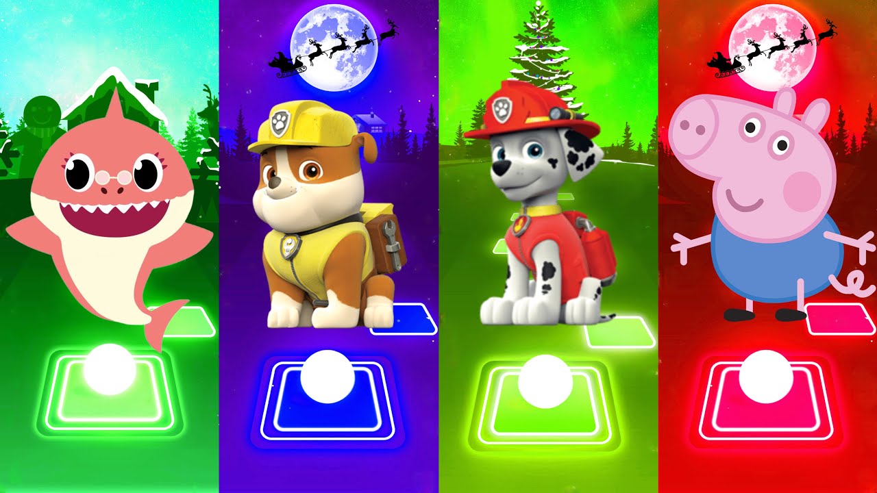 Baby Shark vs Rubble vs Marshall vs Peppa Pig_Tiles Hop EDM Rush - YouTube