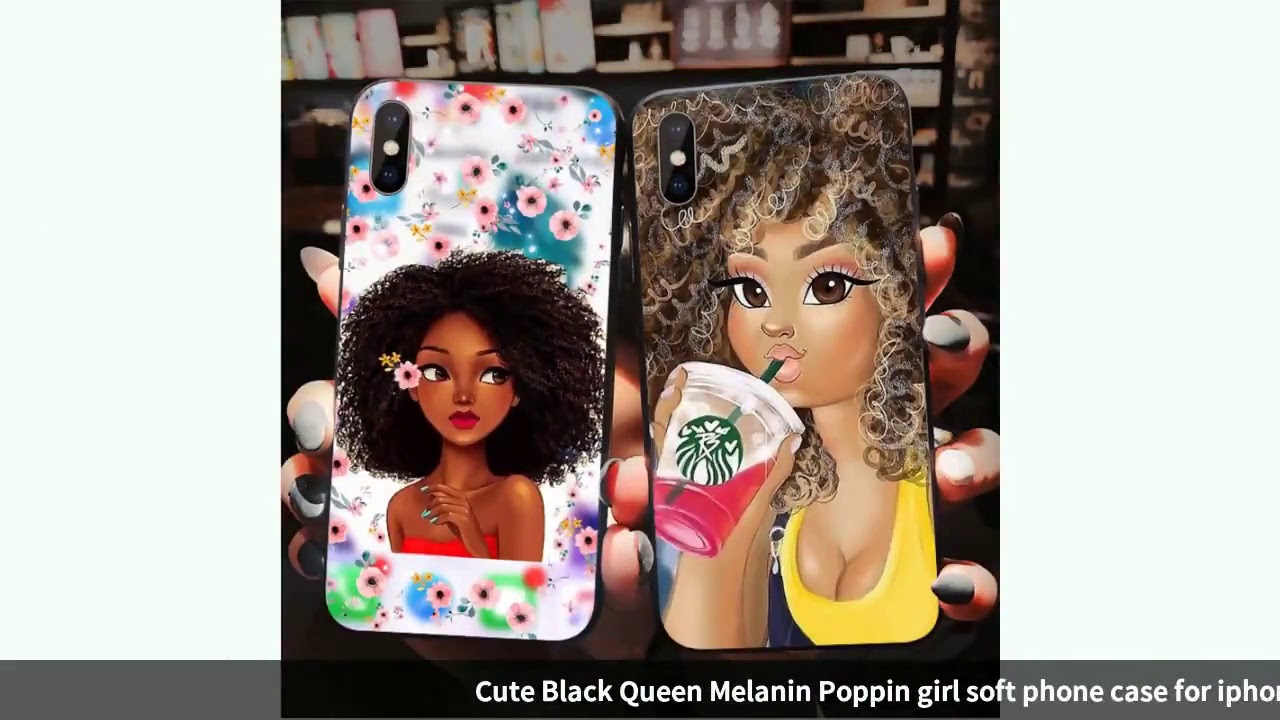 Cute Black Queen Melanin Poppin girl soft phone case for iphone 11 pro ...