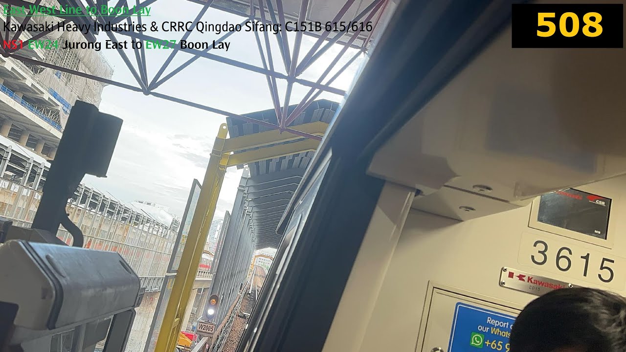 ⁴ᴷ [Something diff.] SMRT Trains, EWL Train Ride [Jurong East → Boon Lay] - Kawasaki C151B 615/ ...