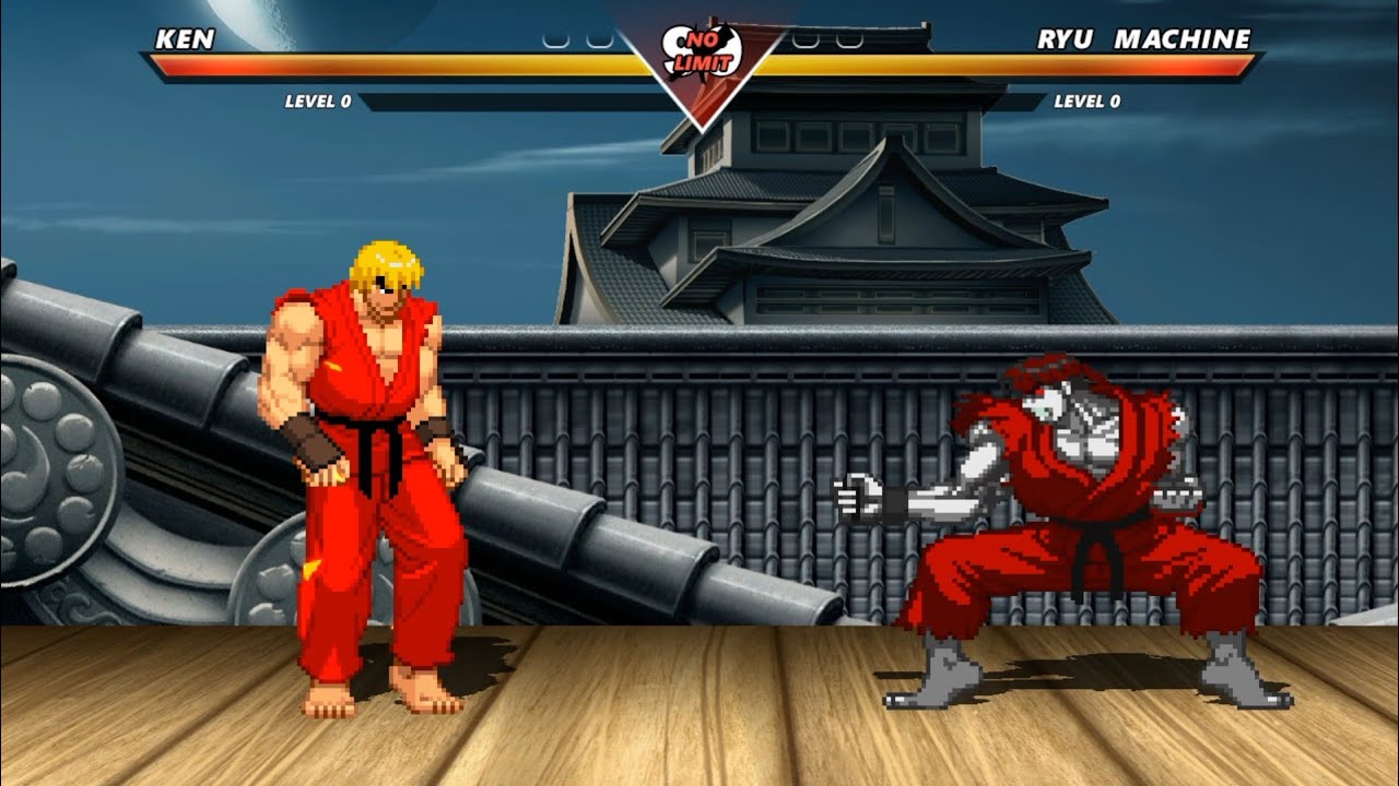 FIRE KEN vs RYU MACHINE - High Level Awesome Fight! - YouTube