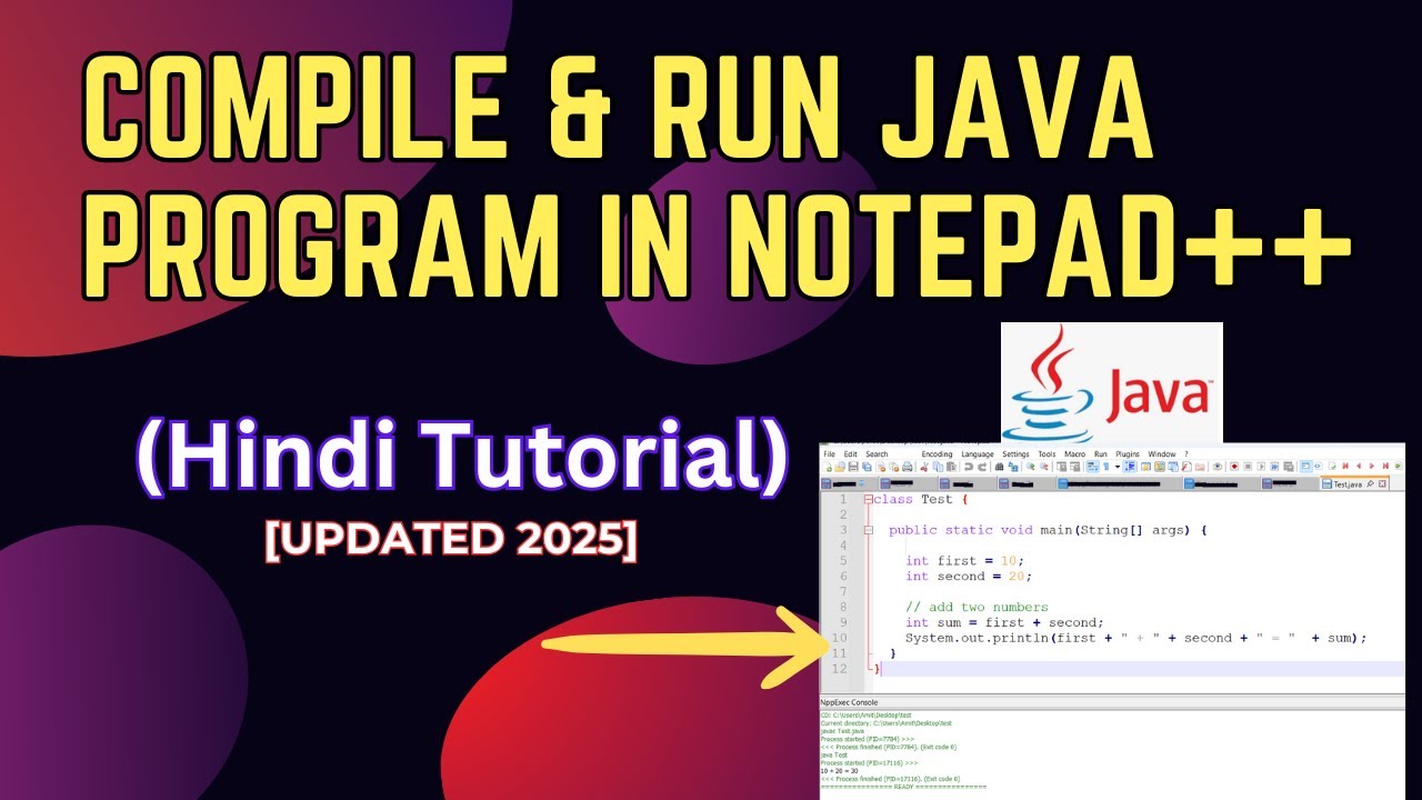 How To Compile And Run Java Program In Notepad++ || Tutorial In Hindi