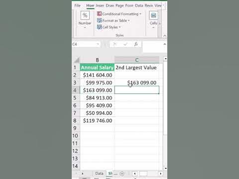 GET THE NTH LARGEST VALUE IN EXCEL #excel #exceltutorial #exceltips #youtube #shortvideo #shorts ...
