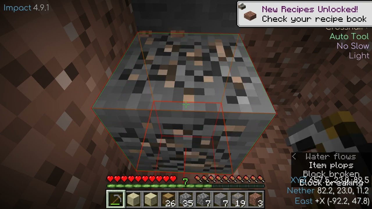 Minecraft auto mining iron ore to smelt in new furnace - YouTube
