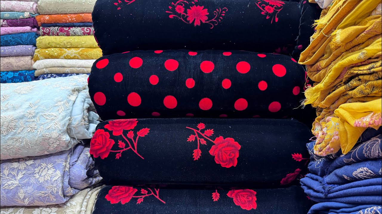 Phoenix Printed Velvet With Black and Red Combination New Stock # ...