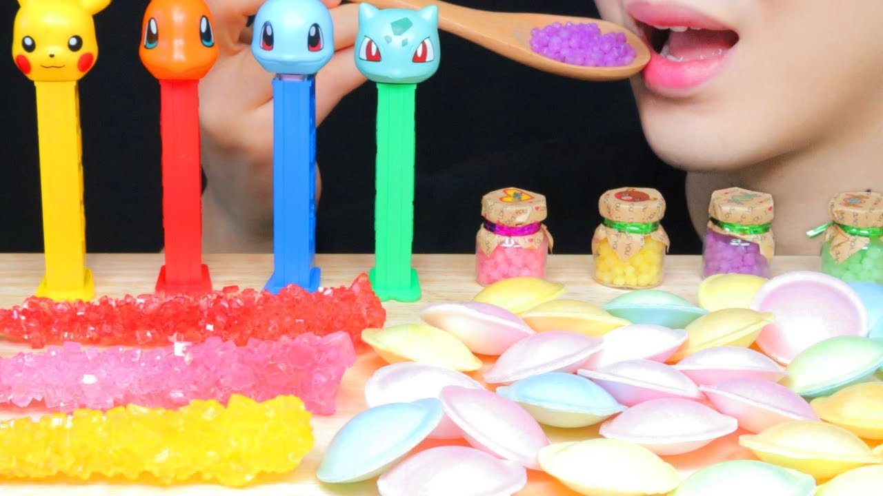 ASMR ROCK CANDY UFO CANDY 락캔디 우주캔디 리얼사운드 먹방 EATING SOUNDS MUKBANG - YouTube