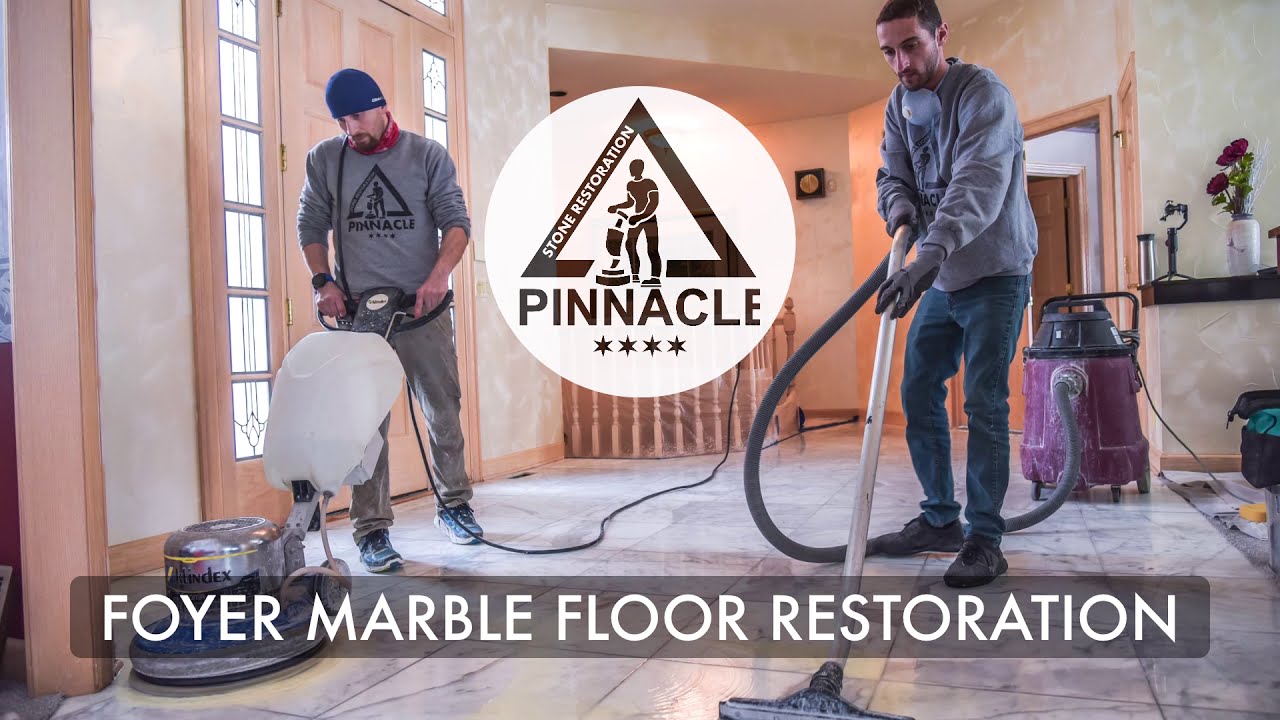 FOYER MARBLE FLOOR RESTORATION (Marble polishing in Chicago by Pinnacle ...