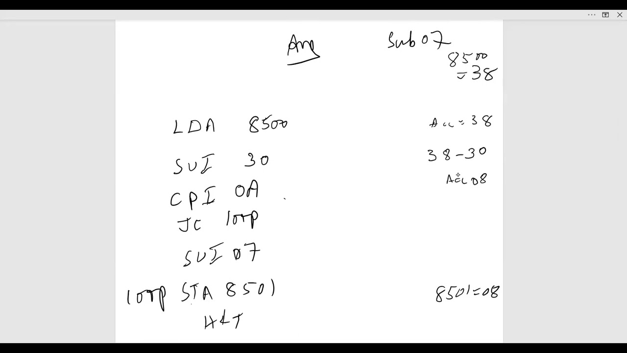 Assembly Language Programming 8085 ASCII To BINARY Code Conversion Assembly Language Programming 8085 ASCII To BINARY Code Conversion