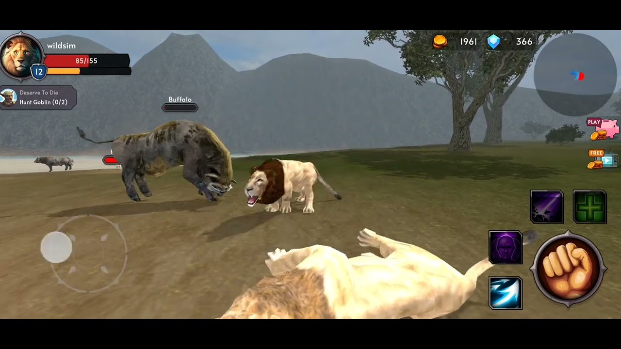 Wild Lion's 🦁 V's Angry Buffalo's 🦬 The Lion Simulator - YouTube