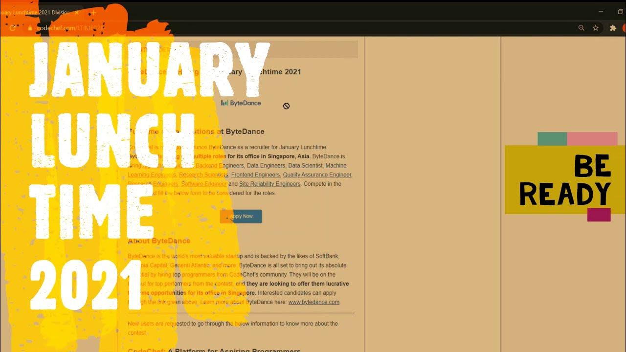 CODECHEF JANUARY LUNCH TIME 2021 #SHORT - YouTube