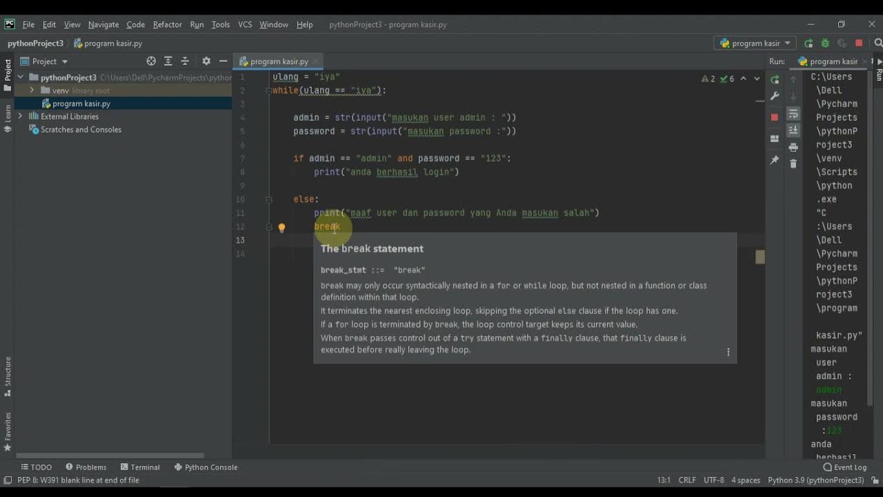 PROGRAM KASIR MENGGUNAKAN BAHASA PYTHON - YouTube