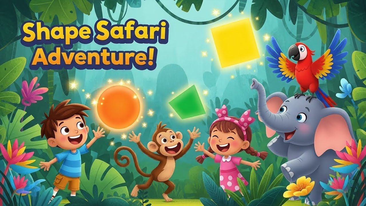 Shape Safari Adventure in the Jungle | Learn Shapes with Animals ...