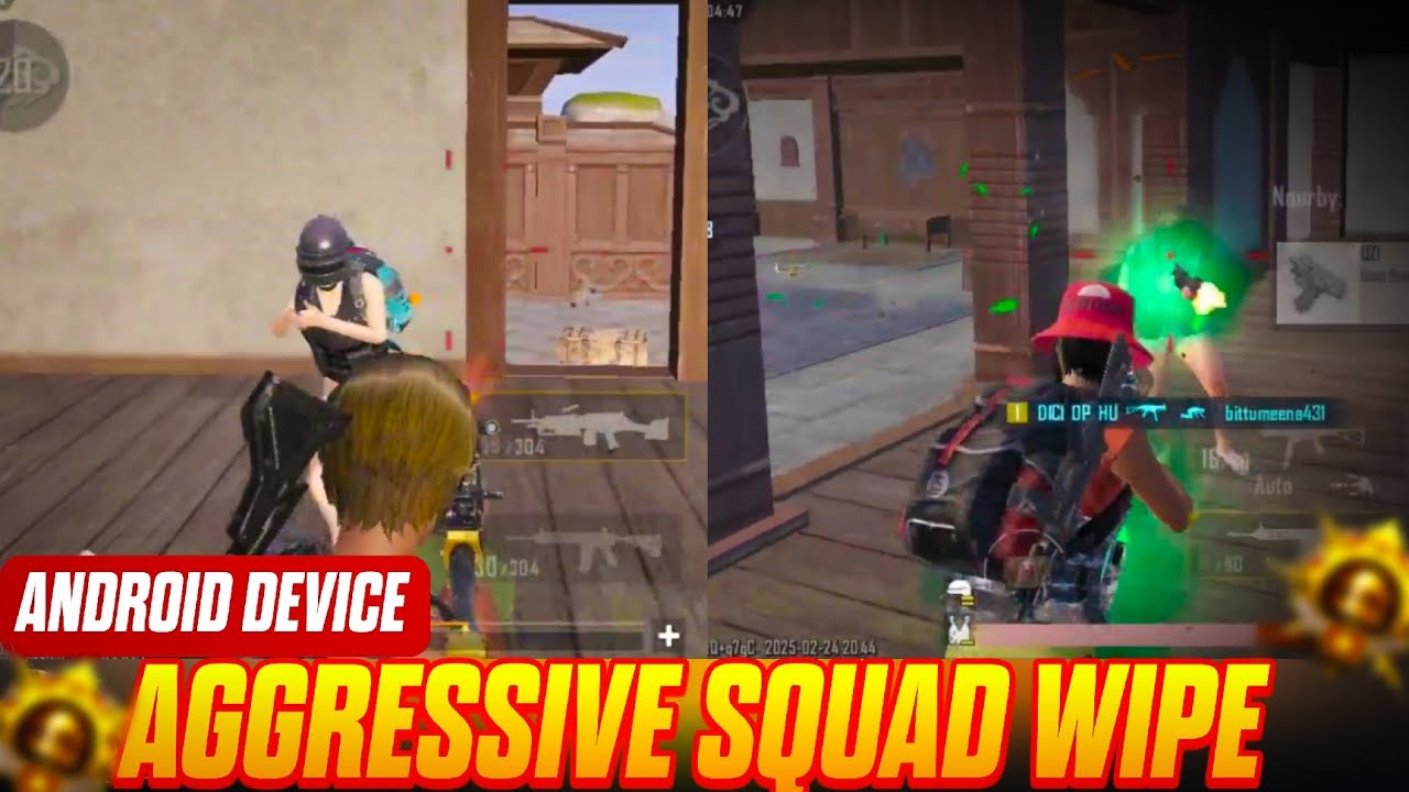 AGGRESSIVE SQUAD WIPE IN ANDROID DEVICE 🔥 VIVO T3 PRO 🔥 1VS4 CLUTCHES ...