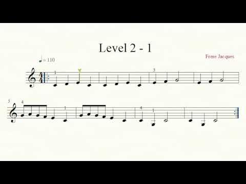 Level 2 - Piano sight reading - Exercise 1 - Frere Jacques - YouTube
