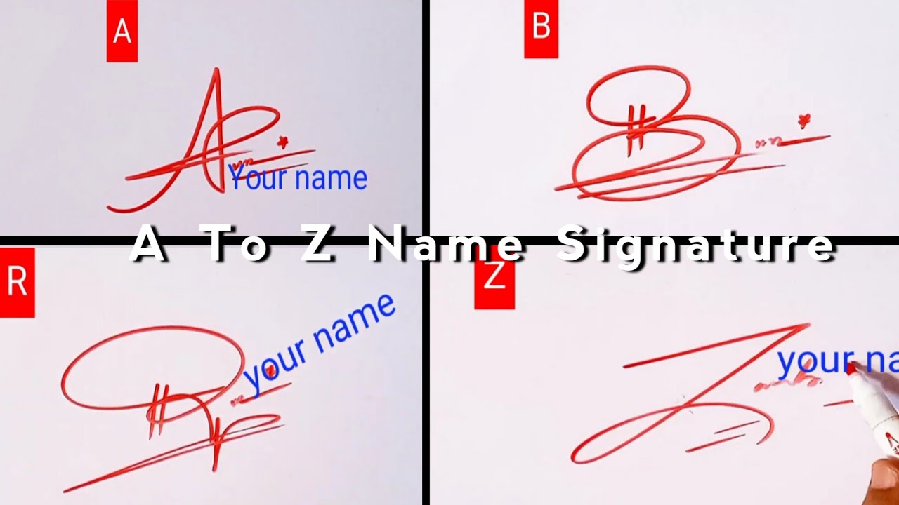 A To Z Name signature style || Letter Signature || #signature - YouTube