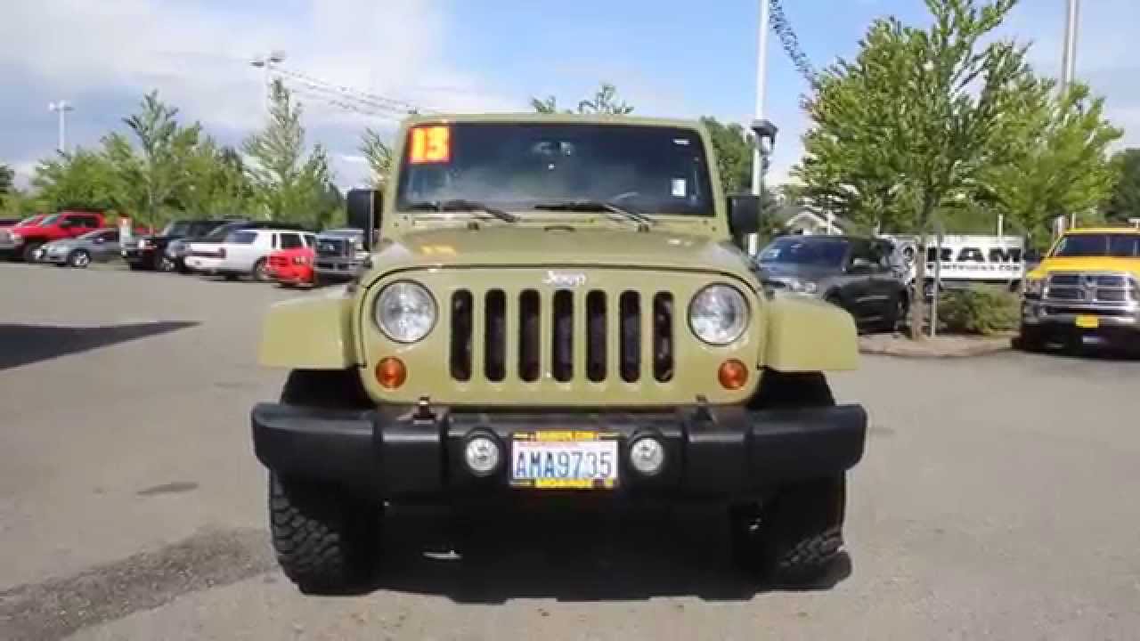2013 Jeep Wrangler Unlimited Rubicon | Commando Green | DL599367 ...