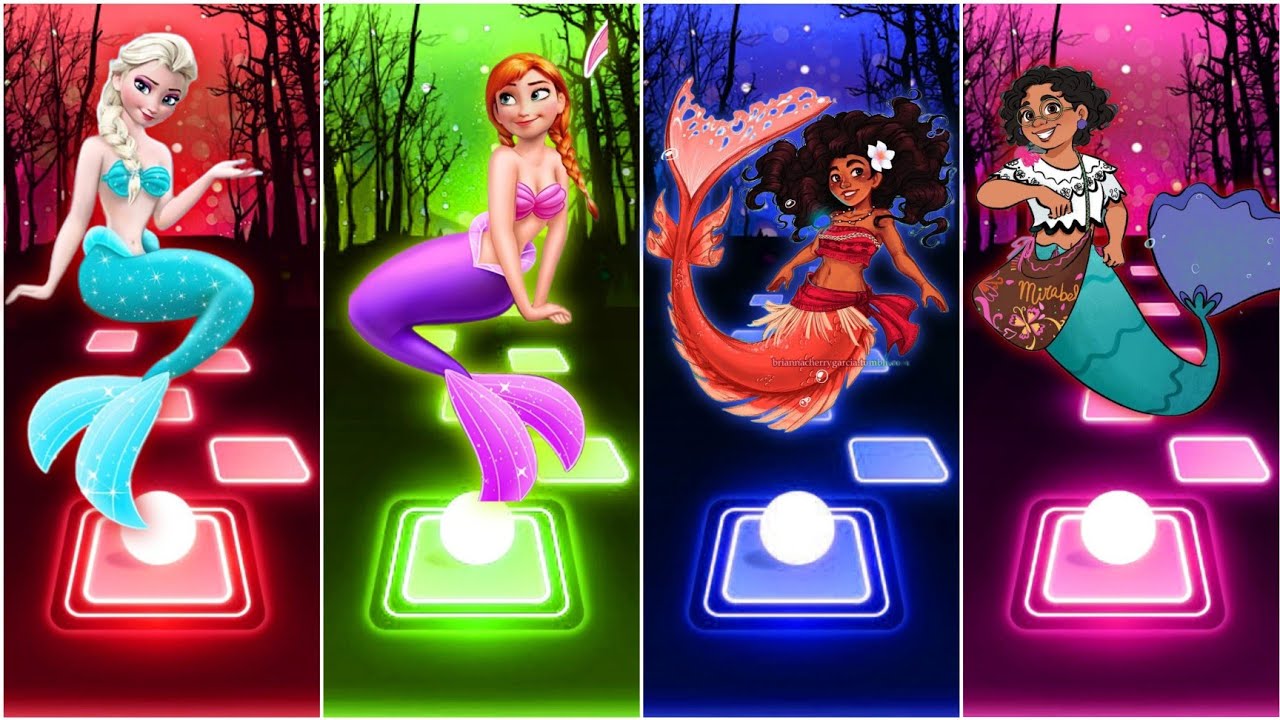 Elsa mermaid - Anna mermaid - Moana mermaid - Mirabel mermaid Song ...