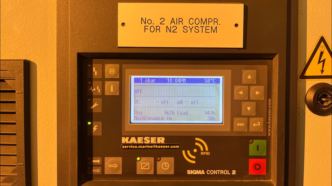 Kaeser Nitrogen Compressor and Generator - Acknowledging, Resetting ...