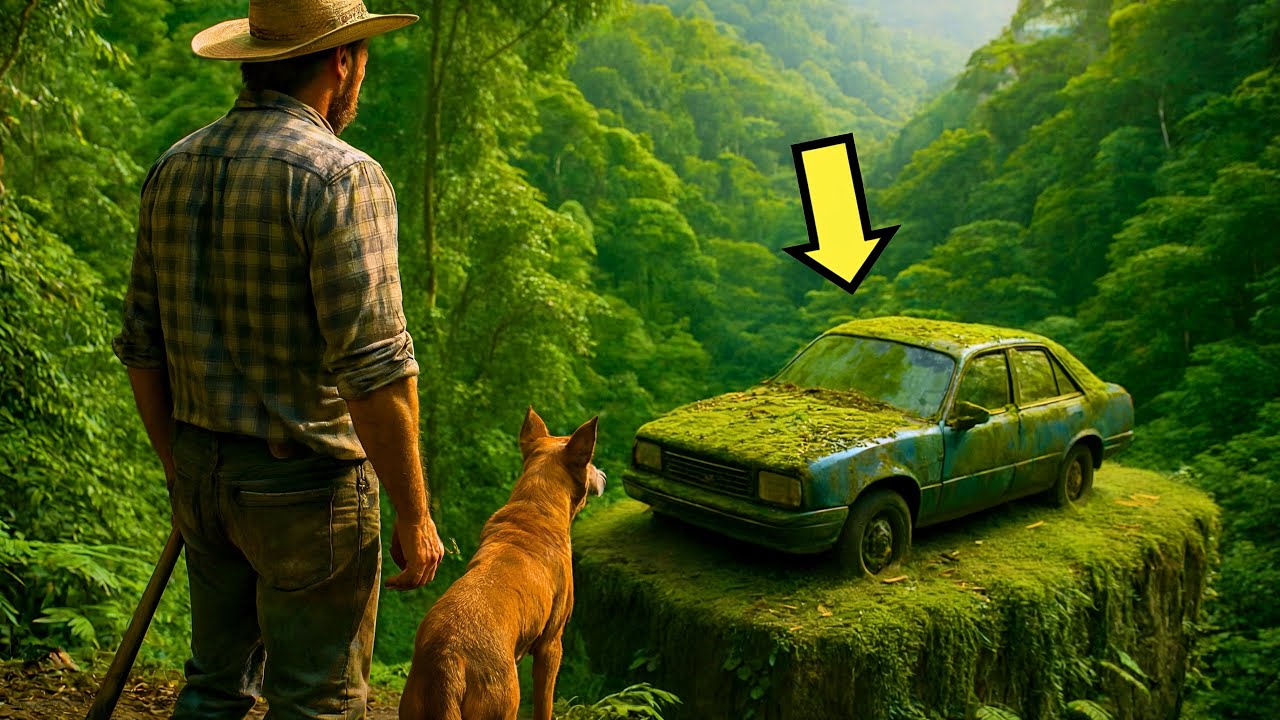 FAZENDEIRO SEGUE SEU CACHORRO ATÉ UM CARRO COBERTO DE MUSGO… O QUE VÊ ...